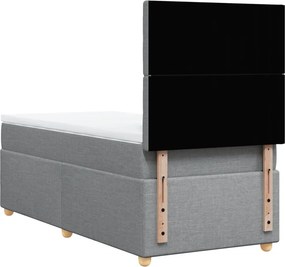 Box spring postel s matrací světle šedá 80 x 200 cm textil 3291121