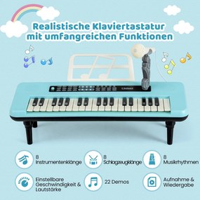 Costway 37 Klávesy Elektronické piano s mikrofonem a hudebním