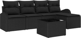 Set pohovek 6 ks Černá polyratan 3354682