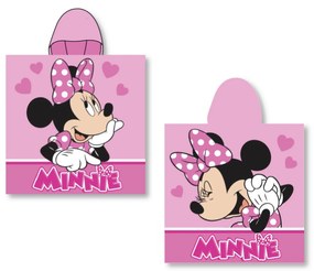 Dětské bavlněné pončo RIKKI Minnie 55x110 cm růžové