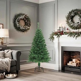 Umělý vánoční stromek s hustými větvemi zelený 150 cm PVC 321034