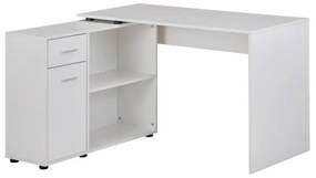 Bruxxi Rohový psací stůl Buero, 120 cm, bílá