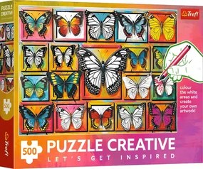 TREFL Puzzle Creative Sbírka motýlů / 500 dílků / 48 x 34 cm