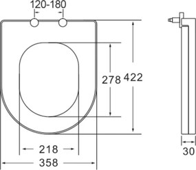 Erga Siena, WC kombi mísa s nádržkou včetně splachovací soupravy 620x365x830 mm + toaletní sedátko, černá matná, ERG-V03-SIENA-RIM-BK