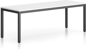 Lavice FRAME, černá podnož, 1685 x 404 x 468 mm, bílá
