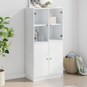 Highboard s dvířky bílý 68 x 37 x 142 cm kompozitní dřevo 3295864