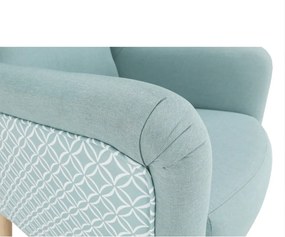 Kondela Designové křeslo, látka mentolová/vzor, BELEK