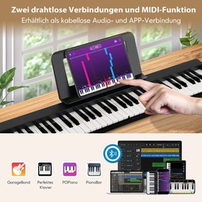Costway Digitální piano s 61 klávesami a Bluetooth a hudebním stojanem a pedálem