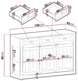 Kombinovaná komoda ALZEY 1 - zelená