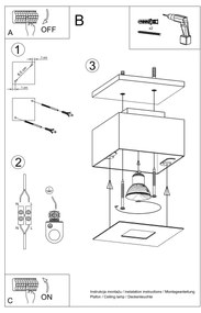 Stropní svítidlo Mono 1, 1x černé/bílé kovové stínítko