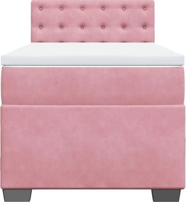 Box spring postel s matrací růžová 100x200 cm samet 3288551