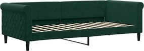 Válenda s přistýlkou a zásuvkami tmavě zelená 90 x 200 cm samet 3197845