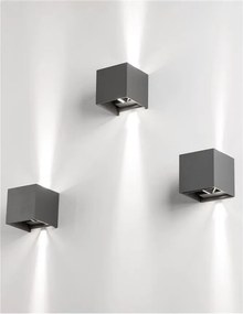 NV 847407 Venkovní nástěnné svítidlo COMO tmavě šedý hliník LED 2x3W 3000K 3000K 220-240V nastavitelný úhel 0-90st. IP54 - NOVA LUCE