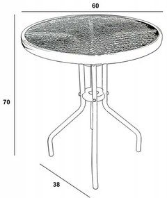 zahradní balkonový bistro set NINA 3dílný