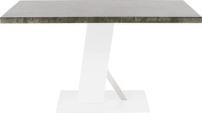 Jídelní stůl, beton / bílá matná, 138x90 cm, BOLAST