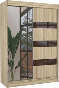ADRK Furniture Posuvná skříň se zrcadlem a lacobelem TOURA 150 ADRK-SW-TOU-SCHL-150