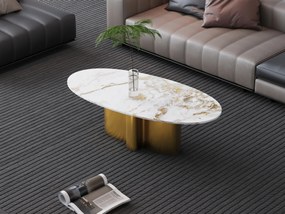 Konferenční stolek Modig 130 cm zlatý/mramor