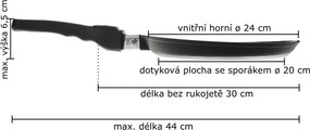 AMT Gastroguss Titanová pánev na palačinky ø  24 cm s odnímatelnou rukojetí