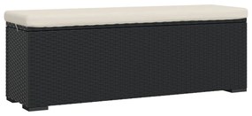 vidaXL Lavice s poduškou černá 110 x 30 x 40 cm polyratan