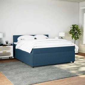 Box spring postel s matrací modrá 180 x 200 cm samet 3287810