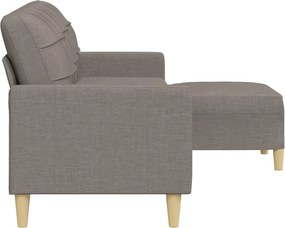 3místná pohovka s podnožkou taupe 210 cm textil 3278256
