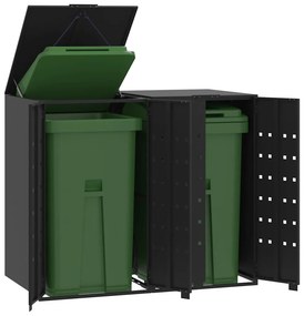 Box na 2 popelnice černý 138 x 79 x 117 cm ocel 3279977
