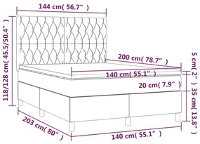 Box spring postel s matrací černá 140x200 cm textil