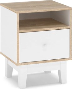 Casarredo - Komfort nábytek Noční stolek PATRICIA 1D, bílá/dub sonoma (2 ks)