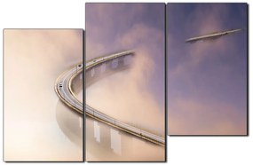 Obraz na plátně - Most v mlze 1275D (135x90 cm)