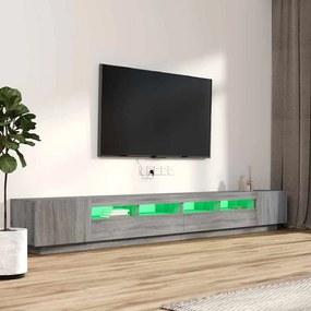 3dílný set TV skříněk s LED světly šedý sonoma kompozitní dřevo 3120177