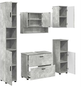 Sada koupelnového nábytku 5 ks Betonově šedá 35 x 30 x 192 cm 3393066