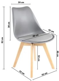 Bestent Jídelní židle 4ks šedé skandinávský styl Basic