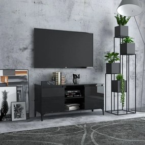 vidaXL TV stolek s kovovými nohami 103,5 x 35 x 50 cm [805971] Barva: Betonová šedá