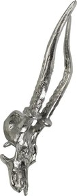 Stříbrný nástěnný kovový věšák rohy srnce - 9*11*34cm