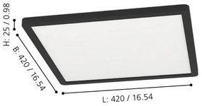 Eglo 900094- LED RGBW Stmívatelné stropní svítidlo ROVITO-Z LED/16,5W/230V černá