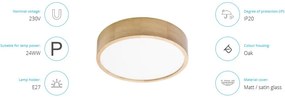 Stropní svítidlo dubové dřevo ORNO AD-PL-6292OE27SM, 3xE27, 3x24W IP20, průměr 375