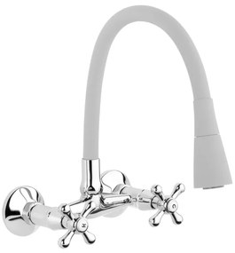Invena Roma, nástěnná baterie s elastickým ramenem 150mm, šedá-chromová, INV-BC-24-E5S-L