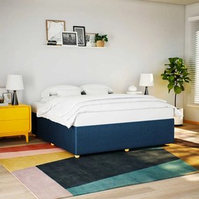 Rám postele bez matrace modrý 200 x 200 cm textil 3284969