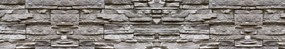 DIMEX | Fototapeta do kuchyně Šedá kamenná zeď KI-350-258 | 350 x 60 cm | šedá