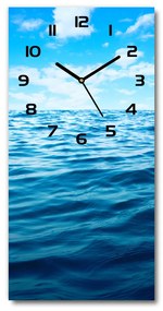 Wallmuralia Moderní hodiny nástěnné Mořská voda 30x60 cm