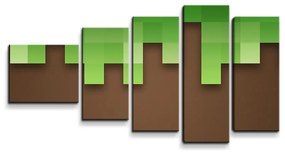 Sablio Obraz - 5-dílný Green Blocks 2 - 100x60 cm