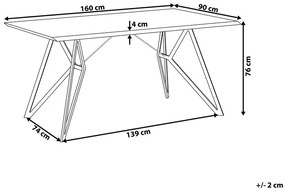 Jídelní stůl 160 x 90 cm betonový vzhled BUSCOT Beliani