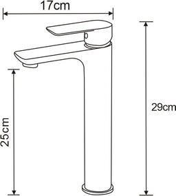 Mexen Alfa vysoká umyvadlová baterie, bílá-zlatá, 745710-25