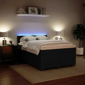 Box spring postel s matrací černá 140 x 190 cm samet 3288620