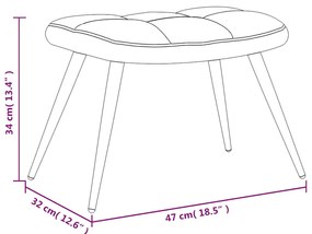 vidaXL Marketos Relaxační křeslo se stoličkou krémově bílé samet