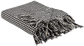 Bavlněná deka 125 x 150 cm černá/ bílá DAMEK Beliani