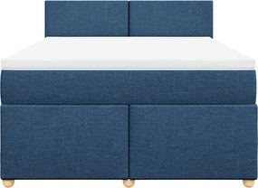 Box spring postel s matrací modrá 160x200 cm textil 3286730