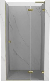 Mexen, Mexen Lunar L Otočné pravé sprchové dveře 95 cm, transparentní, zlaté - 834L-095-000-50-00-P
