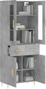 Skříň highboard betonově šedá 69,5x34x180 cm kompozitní dřevo 3198525