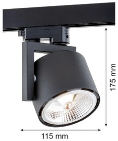 Argon 4751 - LED Bodové svítidlo do lištového systému ALTO 1xGU10/12W/230V černá